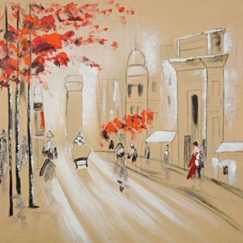 Ulice města - Ručně malavaný obraz | e-obrazy.cz